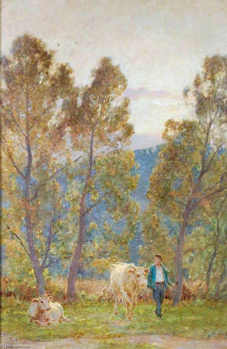 Gravura De Qualidade De Museu Liderando a Vaca por William Herbert ...