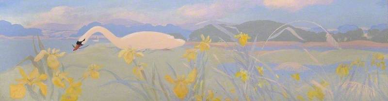 Bevy of Swans (detalhe) (parte 7 de 8), 1990 por Anne Toms Anne Toms ...